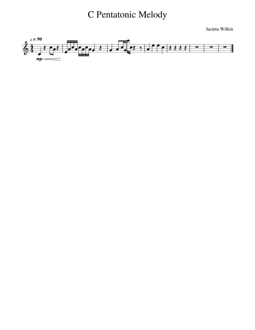 C Pentatonic Melody Sheet music for Piano (Solo) Easy | Musescore.com