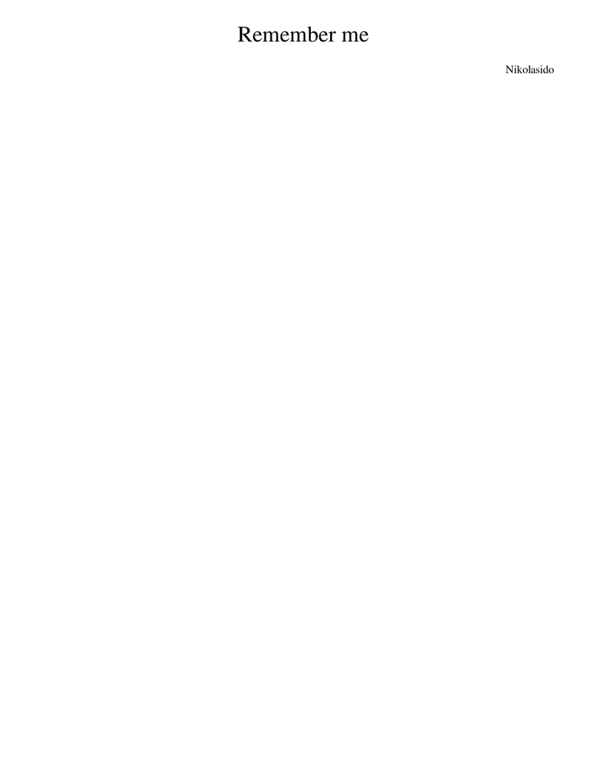 Remember me Sheet music for Piano, Tuba, Flute, Oboe & more instruments ...