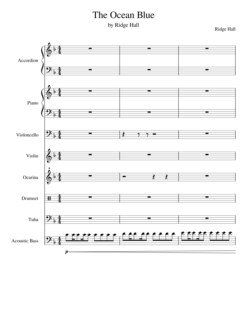 Oceans Winds Sheet music for Piano, Accordion, Tuba, Violin & more ...