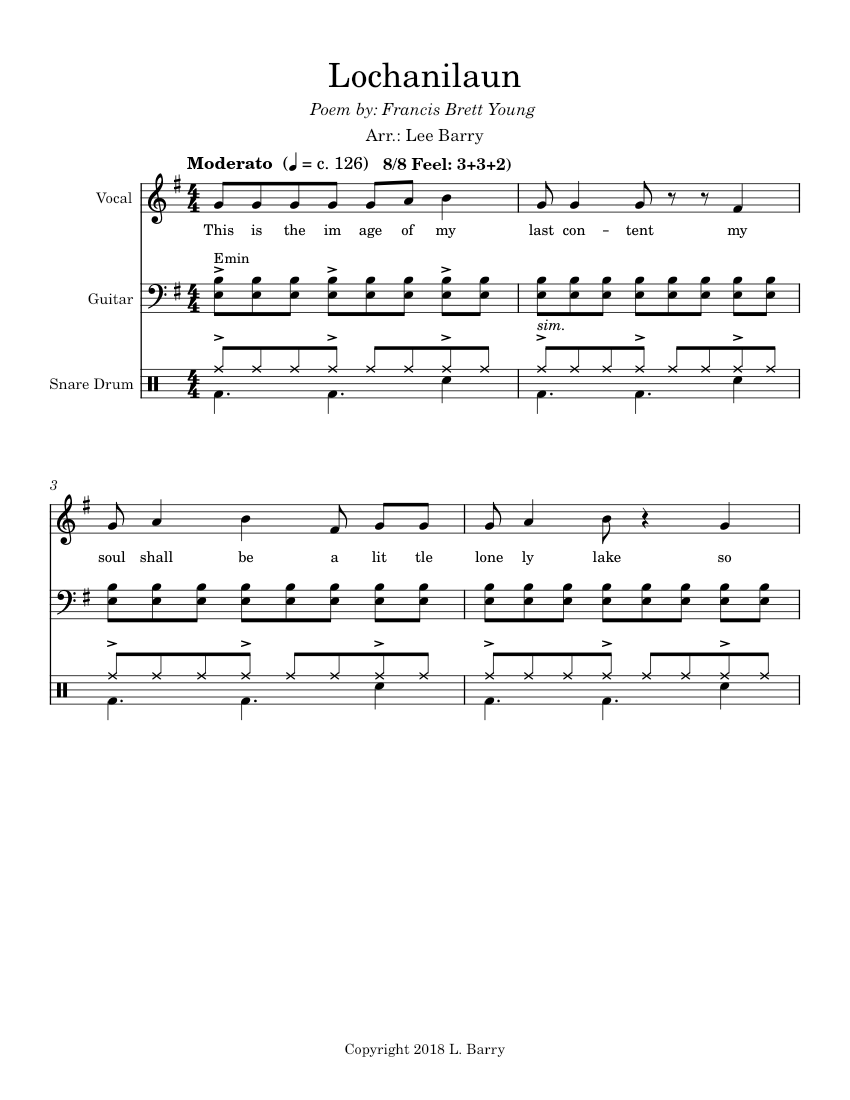 Lochanilaun Sheet music for Piano, Snare drum (Solo) | Musescore.com