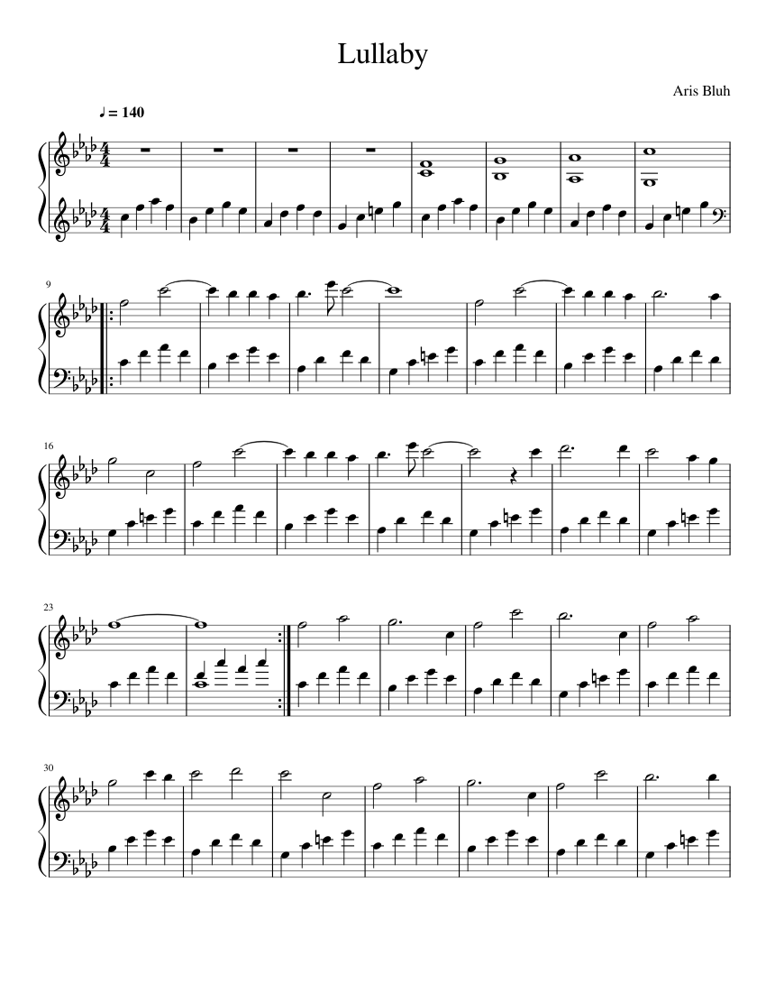 Lullaby Sheet music for Piano (Solo) | Musescore.com
