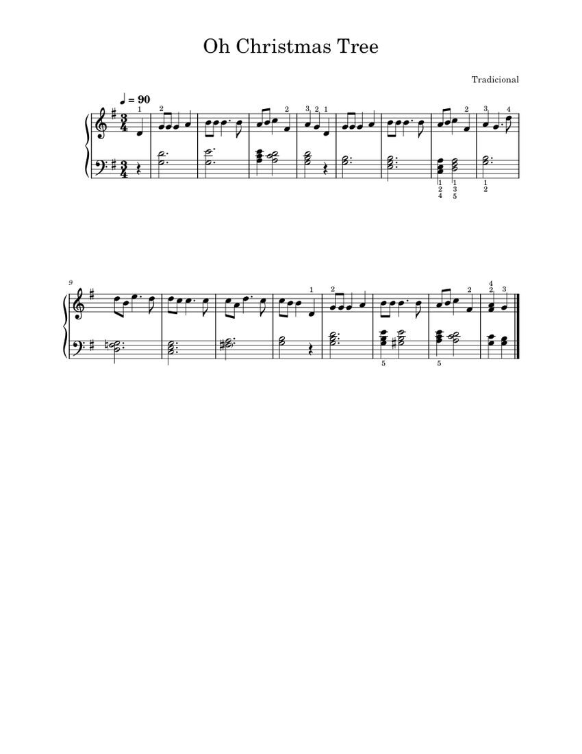 Oh Christmas Tree - piano tutorial