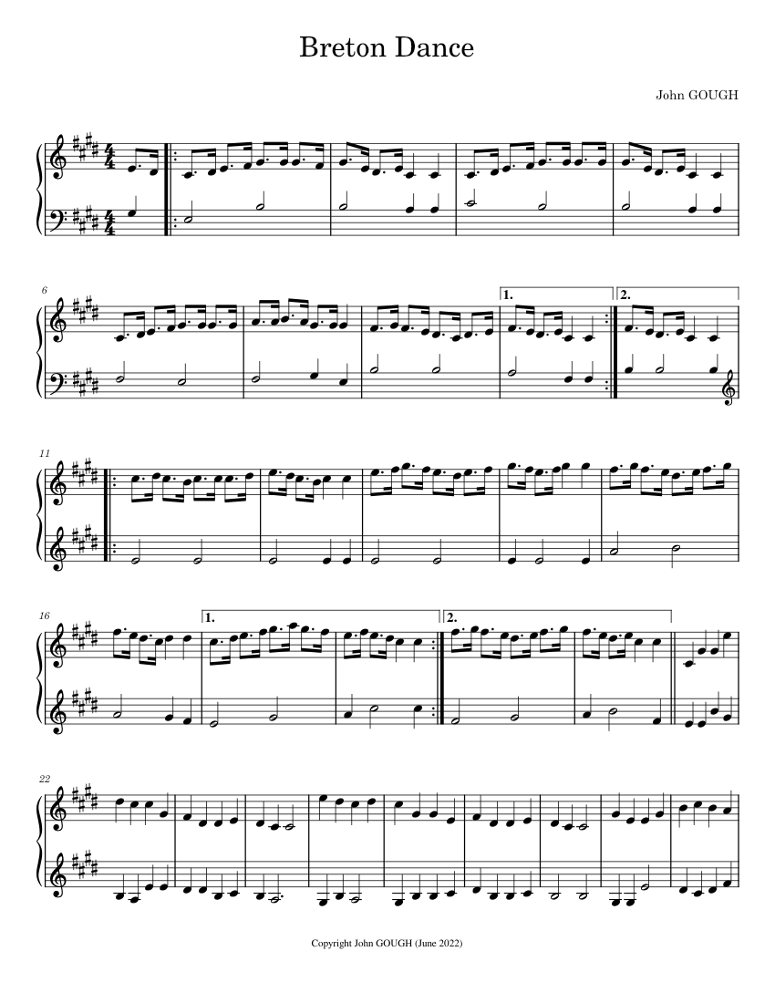 Breton Dance Sheet music for Harp (Solo) | Musescore.com