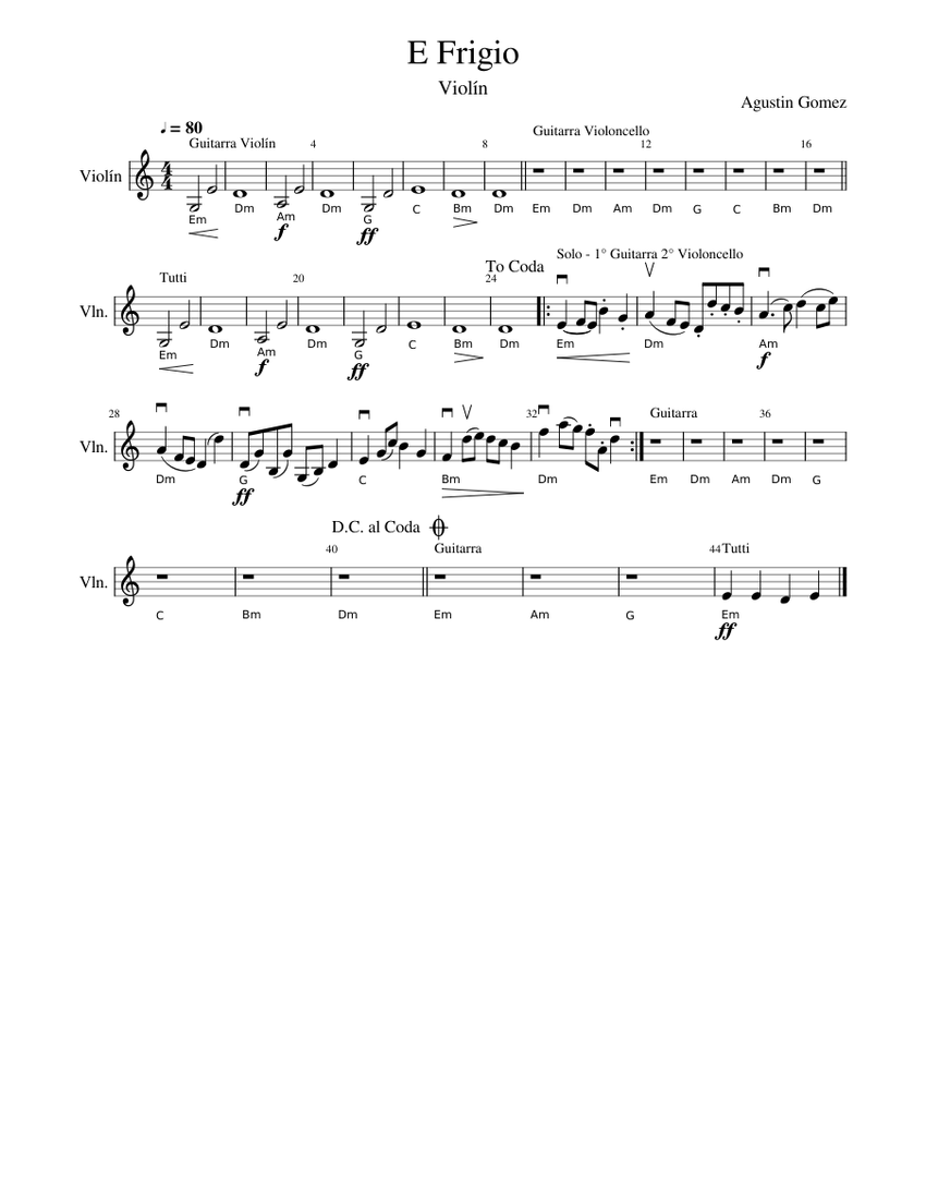 E Frigio violin 191104 Sheet music for Violin (Solo) | Musescore.com