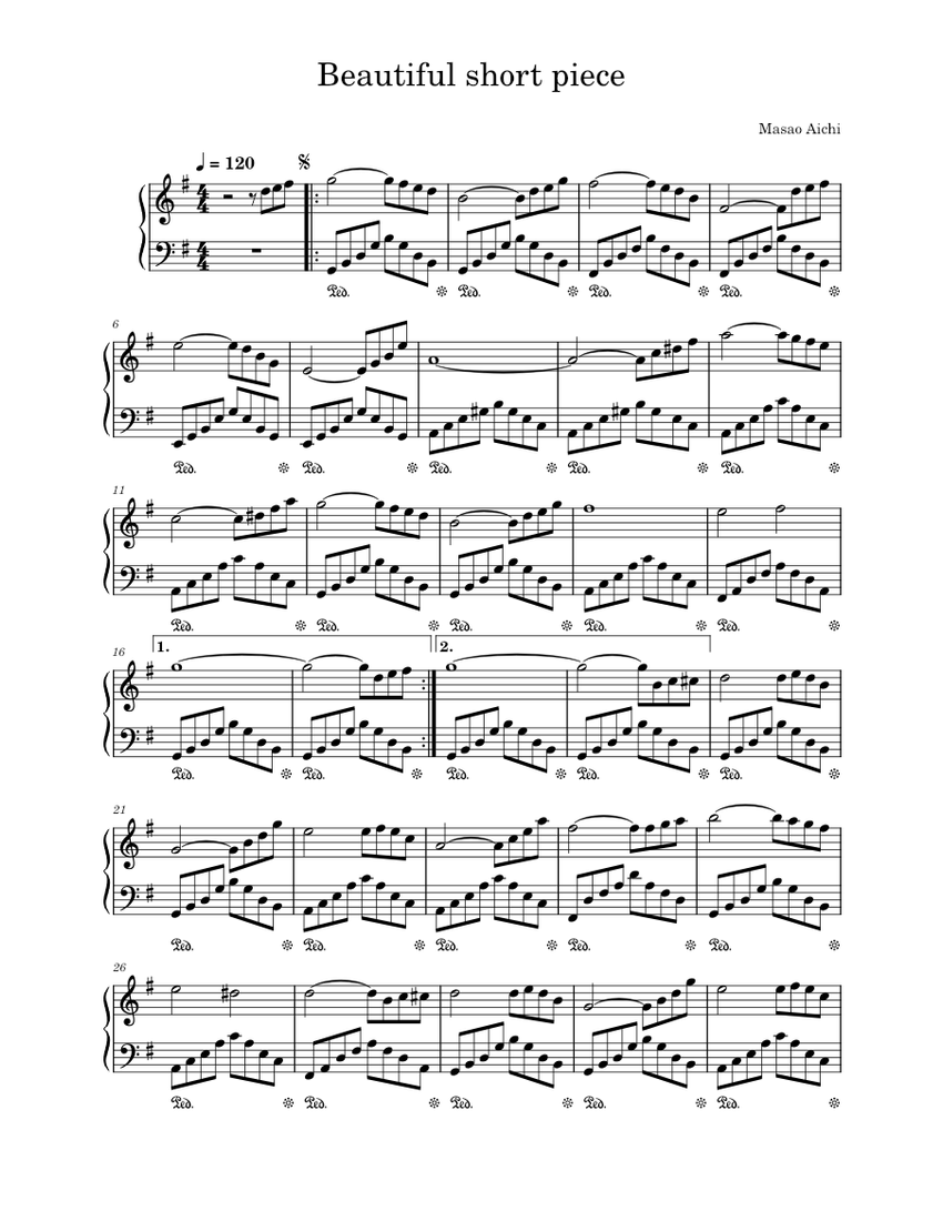 Beautiful short piece Sheet music for Piano (Solo) Easy | Musescore.com