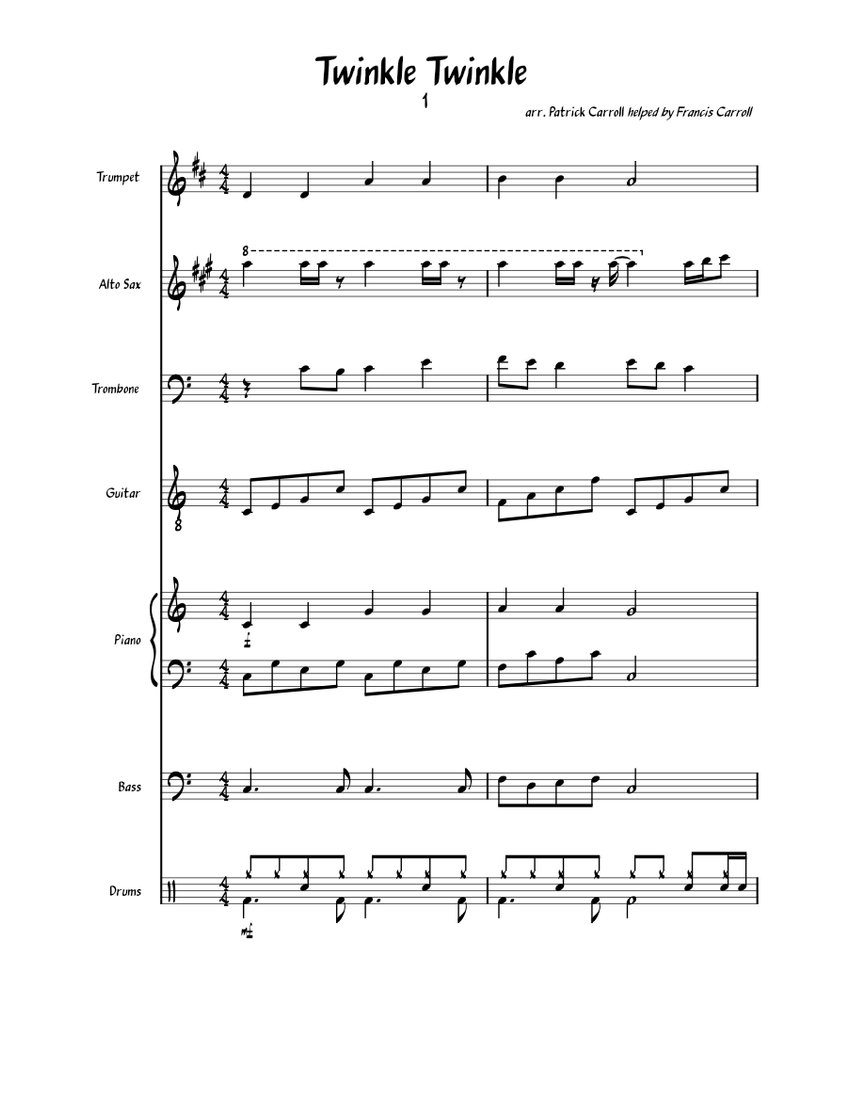 Twinkle twinkle little star – Misc Children Twinkle Twinkle - arr ...