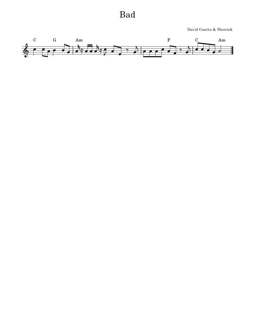 Bad Sheet music for Piano (Solo) | Musescore.com