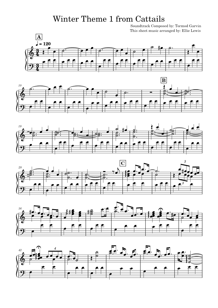 Winter Theme 1 From Cattails - Tormod Garvin Sheet music for Piano ...