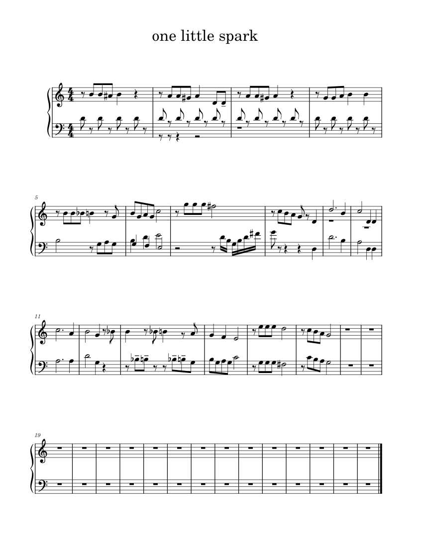 one_little_spark Sheet music for Piano (Solo) Easy | Musescore.com