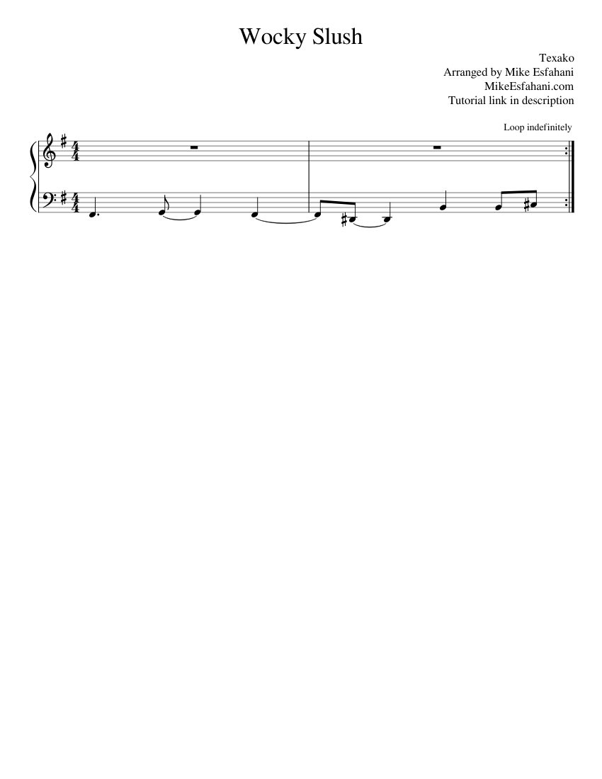 Texako - Wocky Slush Sheet music for Piano (Solo) Easy | Musescore.com