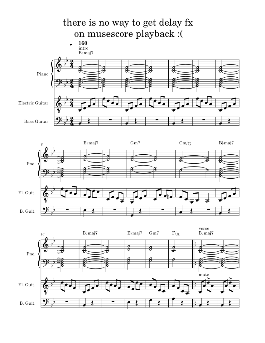 song that i think is kinda pretty Sheet music for Piano, Guitar, Bass ...