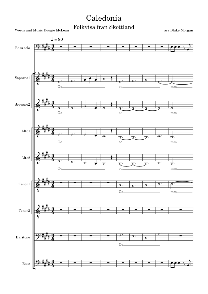 Caledonia – Dougie MacLean Caledonia all - chorus Sheet Music for Piano ...