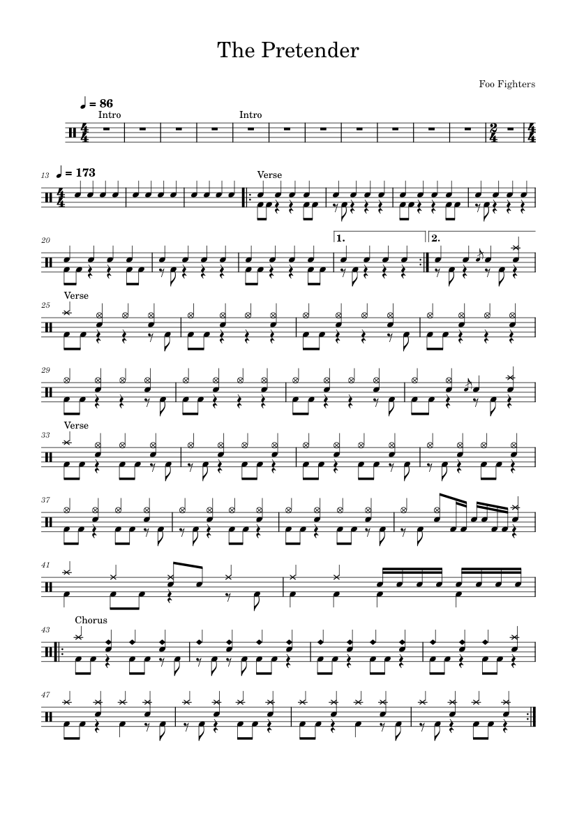 The Pretender - Foo Fighters Sheet music for Drum group (Solo) | Musescore.com
