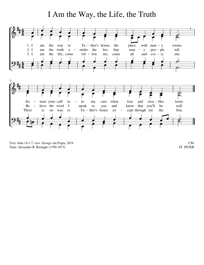 I am the way, the life, the truth Sheet music for Piano (Piano Duo ...