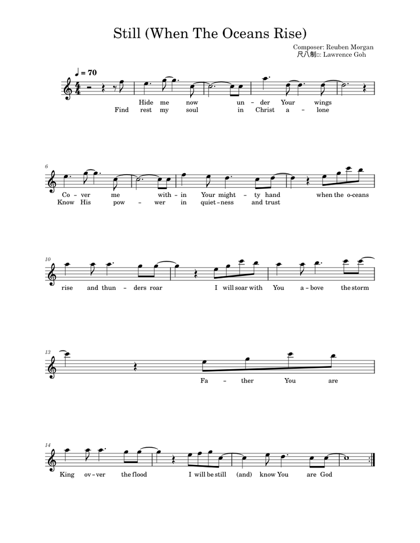 Still – Reuben Morgan Sheet music for Flute (Solo) | Musescore.com
