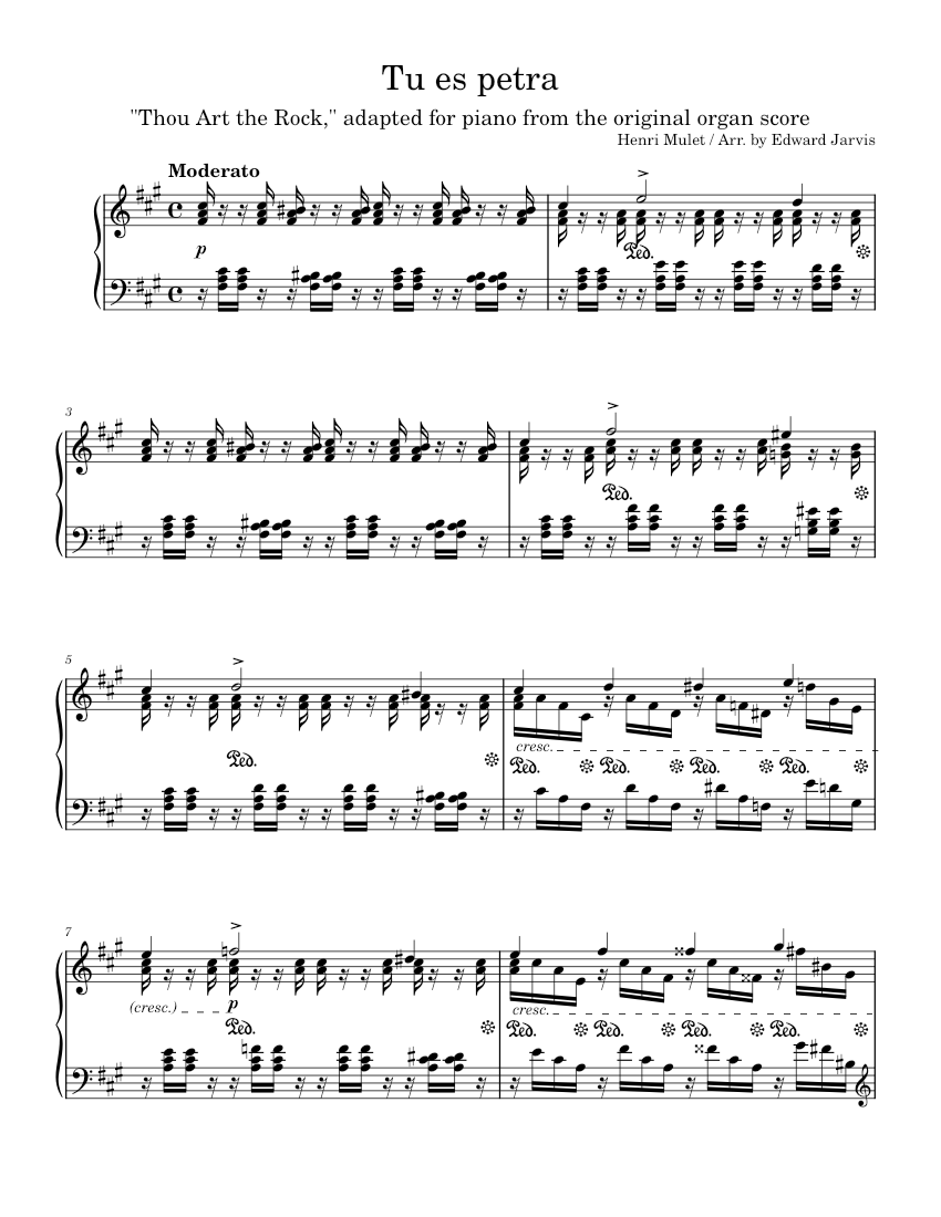 Thou Art the Rock (Tu es petra): Henri Mulet Sheet Music for Piano ...