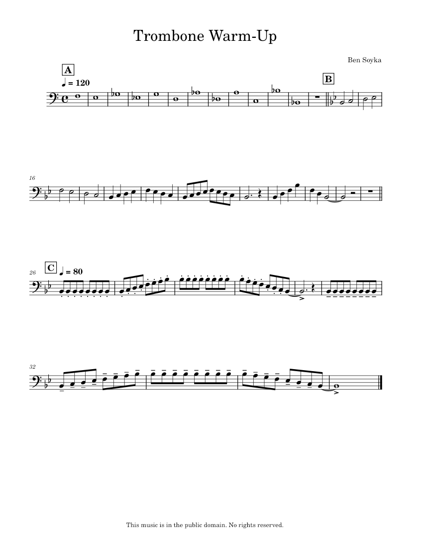Trombone Warm-Up - Ben Soyka Sheet music for Trombone (Solo ...