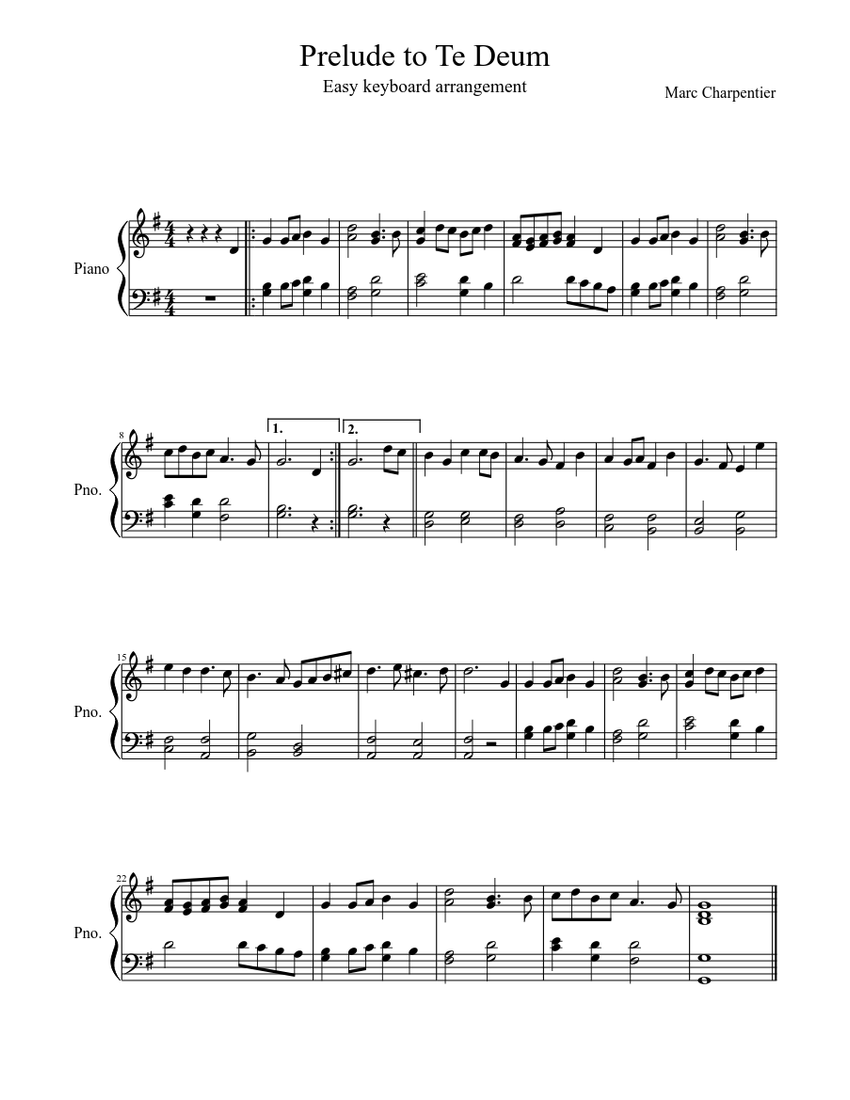 Prelude to Te Deum Sheet music for Piano (Solo) | Musescore.com