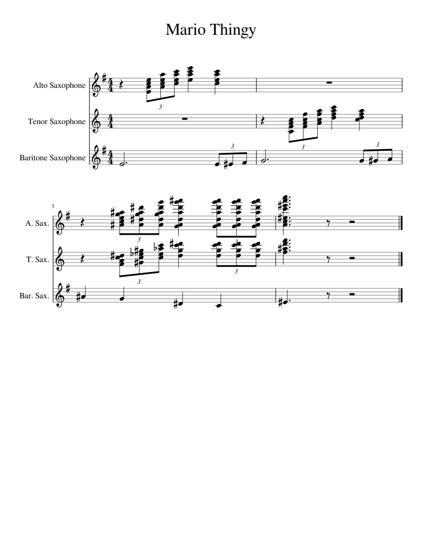 Mario Level Complete Sheet music for Saxophone alto, Saxophone tenor ...