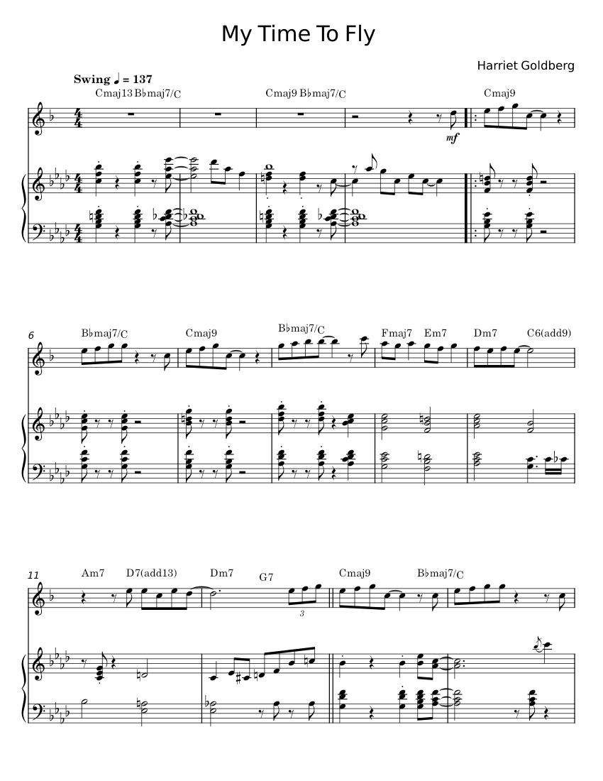 My Time To Fly – Harriet Goldberg Sheet music for Piano, Clarinet other ...