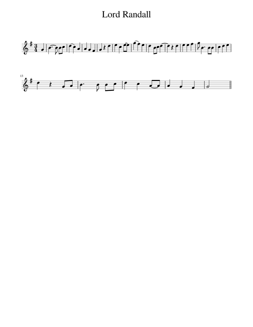 Lord Randall Sheet music for Piano (Solo) Easy | Musescore.com