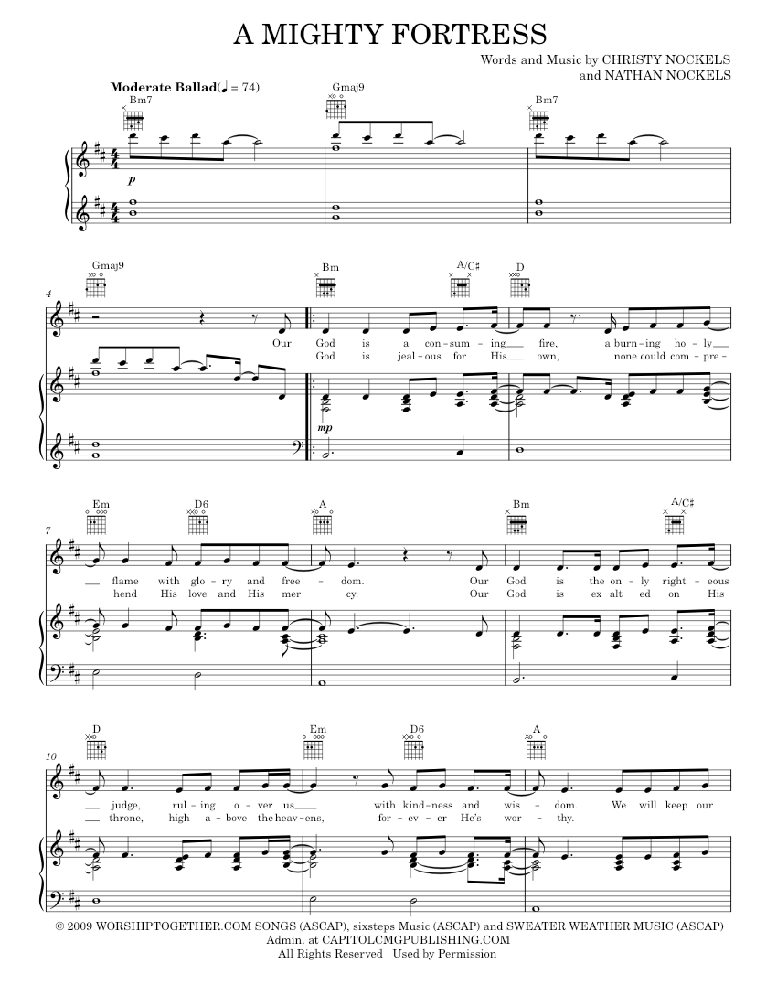 Play Official version of A Mighty Fortress sheet music by Passion ...