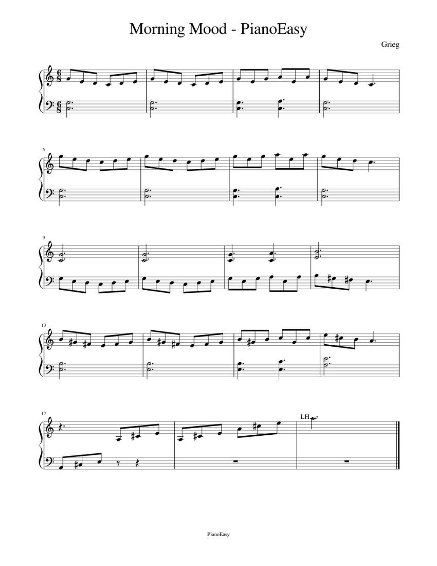 Morning Mood - PianoEasy Sheet music for Piano (Solo) | Musescore.com