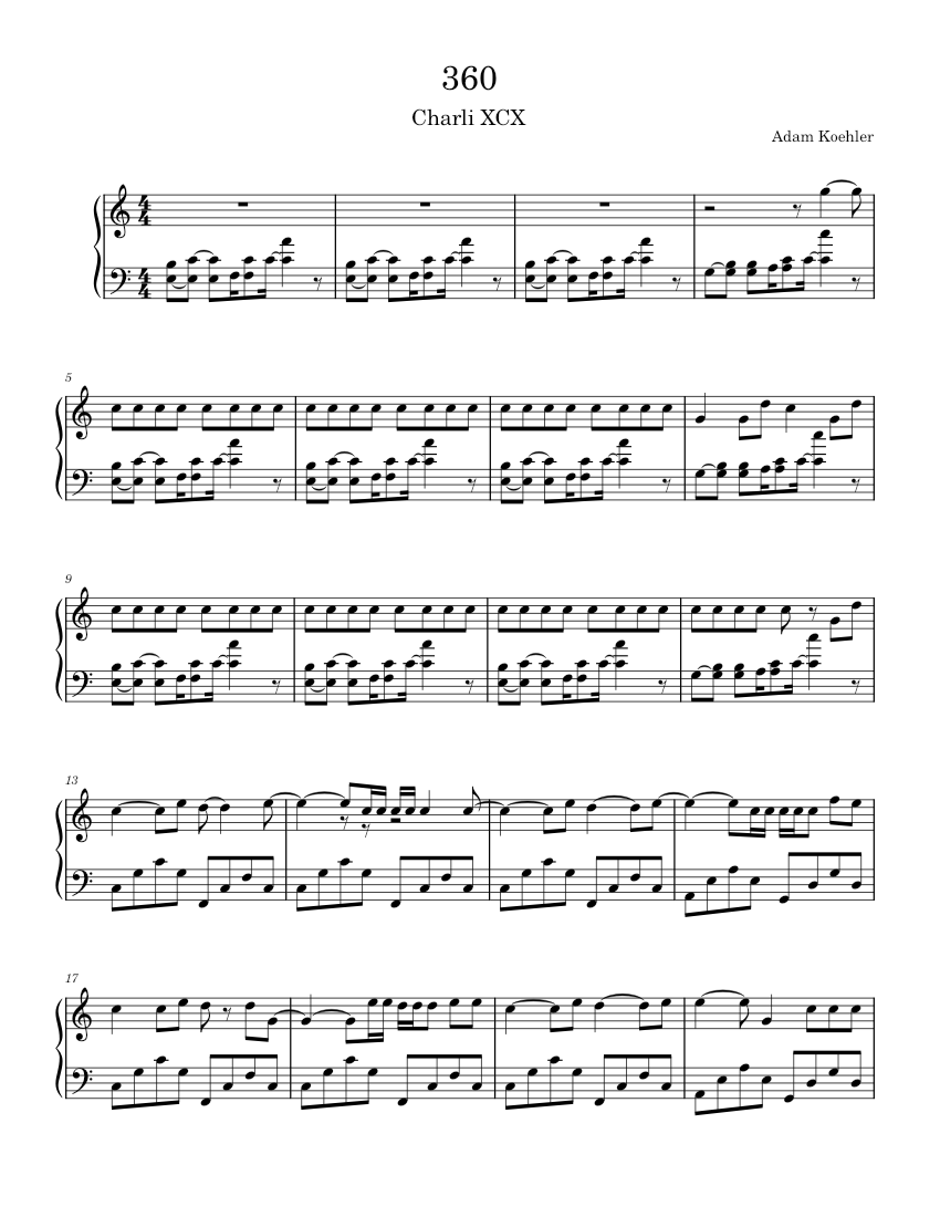 360 Sheet music for Piano (Solo) | Musescore.com