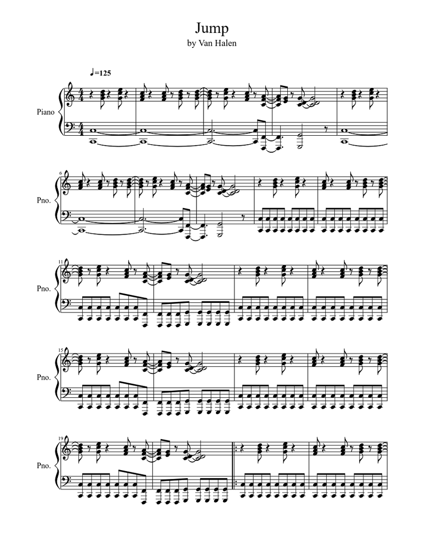 Jump - piano tutorial