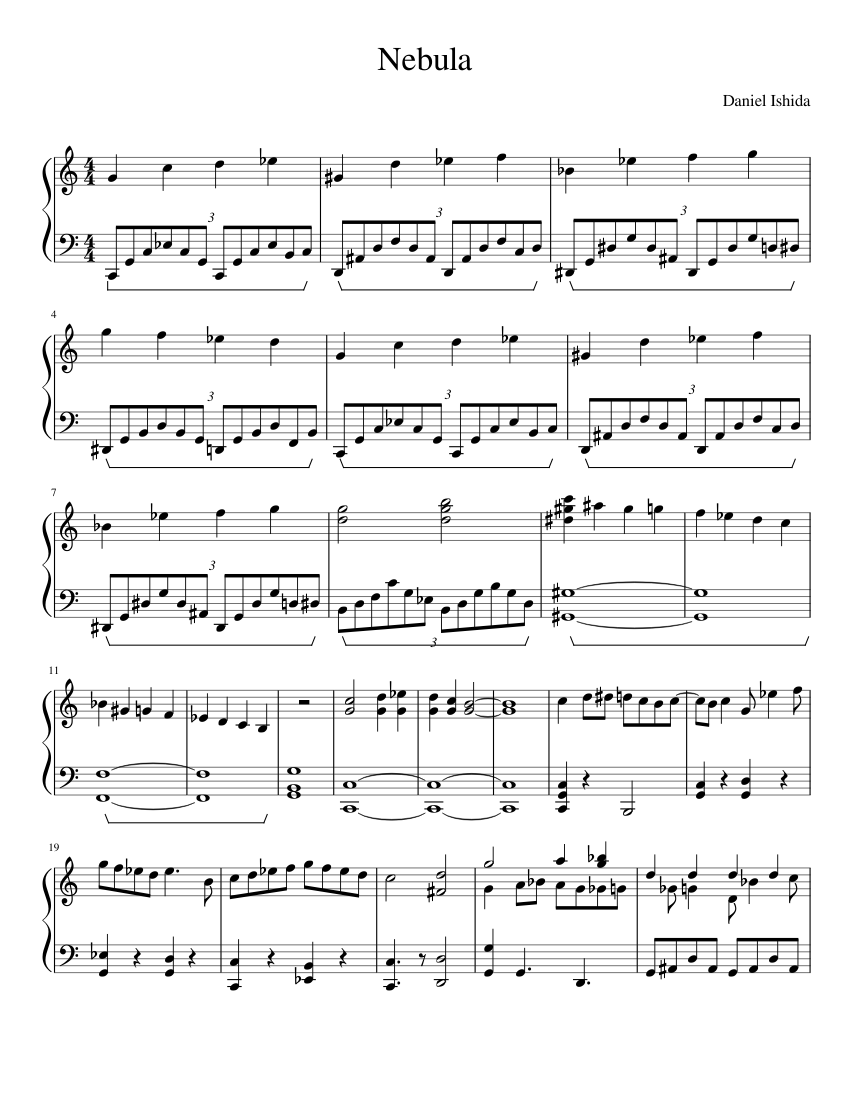 Nebula Sheet music for Piano (Solo) | Musescore.com