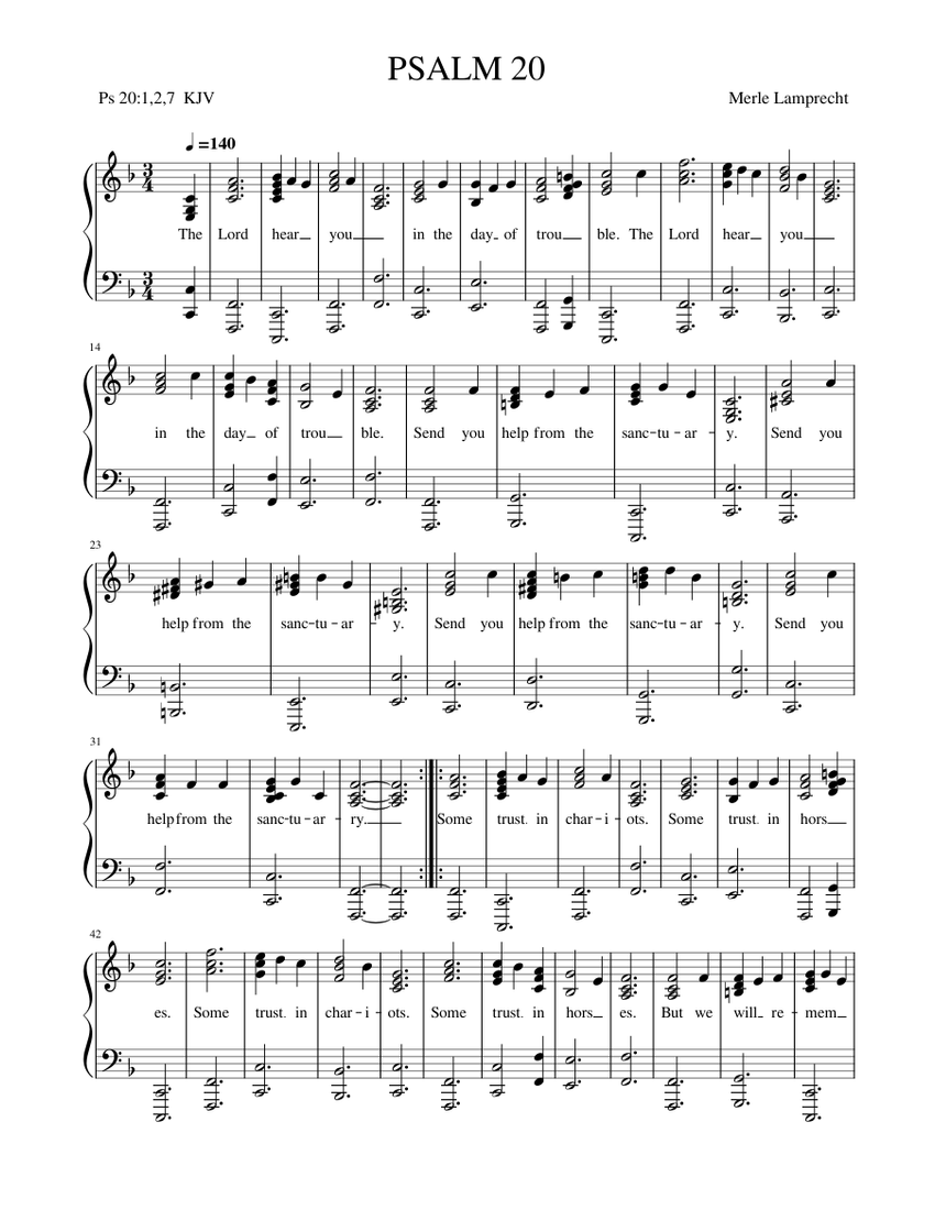 PSALM 20 Sheet music for Piano (Church Choir) | Musescore.com
