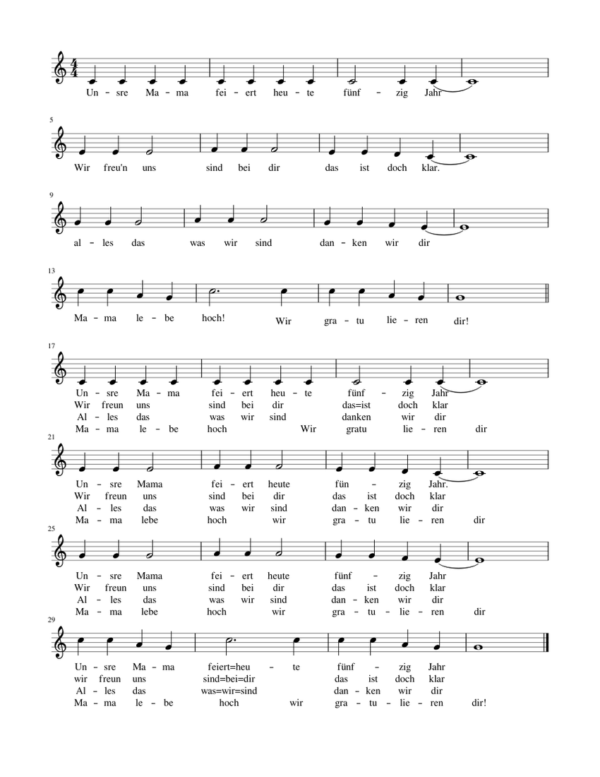 Mama Lied (Banuwa) Sheet music for Vocals (Solo) | Musescore.com