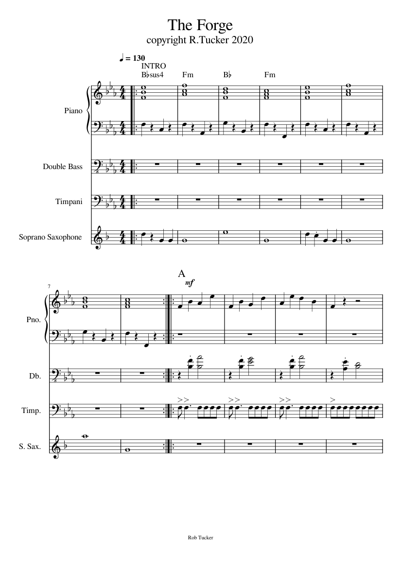 The FORGE – Misc tunes The forge Sheet music for Piano, Contrabass, Timpani, Saxophone soprano ...