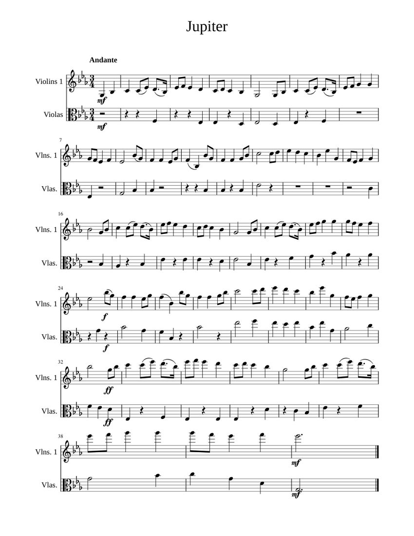 Jupiter Sheet music for Strings group (String Duet) | Musescore.com
