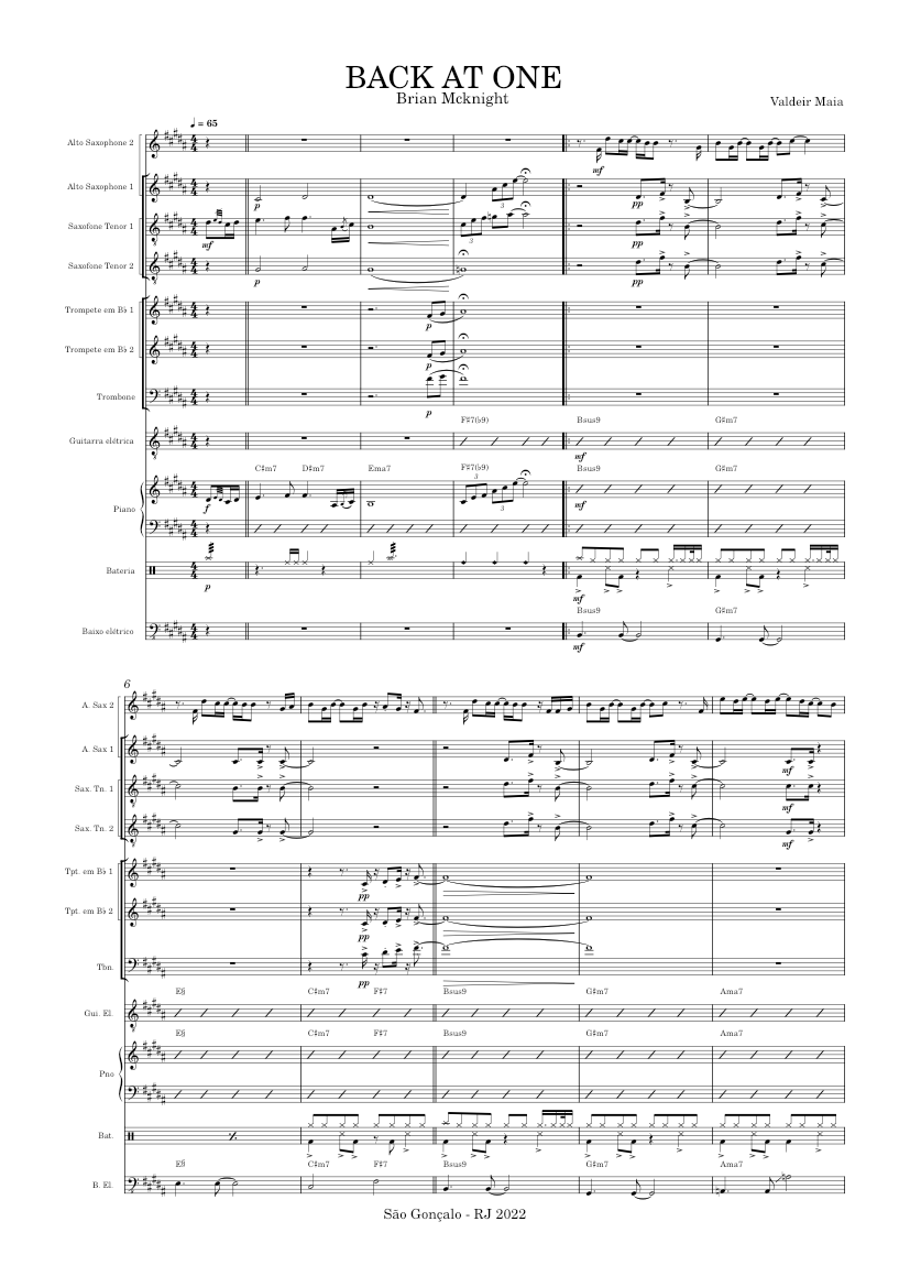 Back at one – Brian McKnight BACK AT ONE Sheet Music with Chords for ...