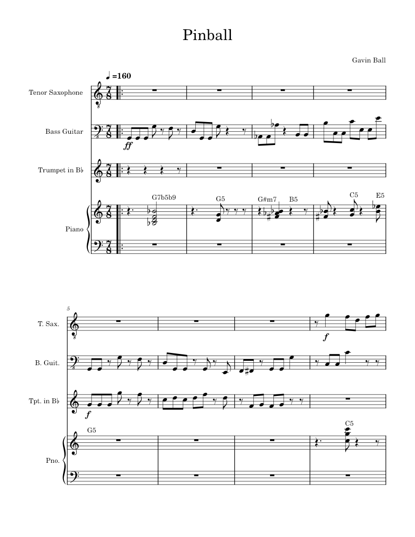 Pinball Number Count – Walt Kraemer Pinball Sheet music for Piano ...