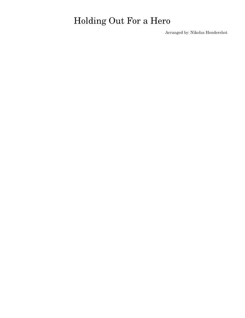 Holding Out For a Hero Sheet Music for Trombone, Tuba, Flute, Oboe ...