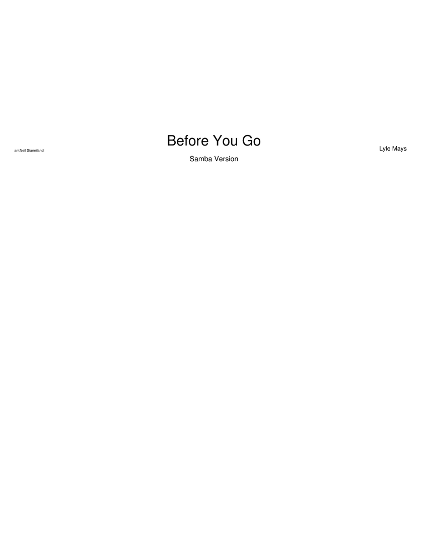 Before You Go Sheet music for Piano, Trombone, Saxophone alto ...