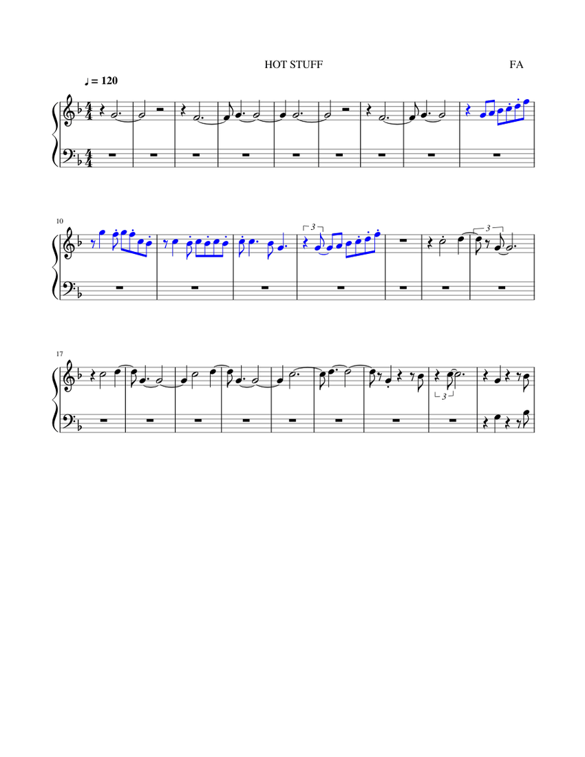 Hot Stuff Sheet music for Synthesizer (Solo) | Musescore.com