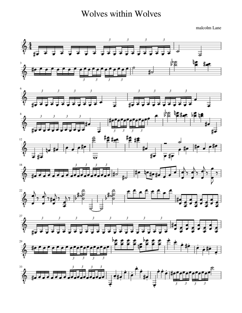 Wolves within Wolves Sheet music for Guitar (Solo) | Musescore.com