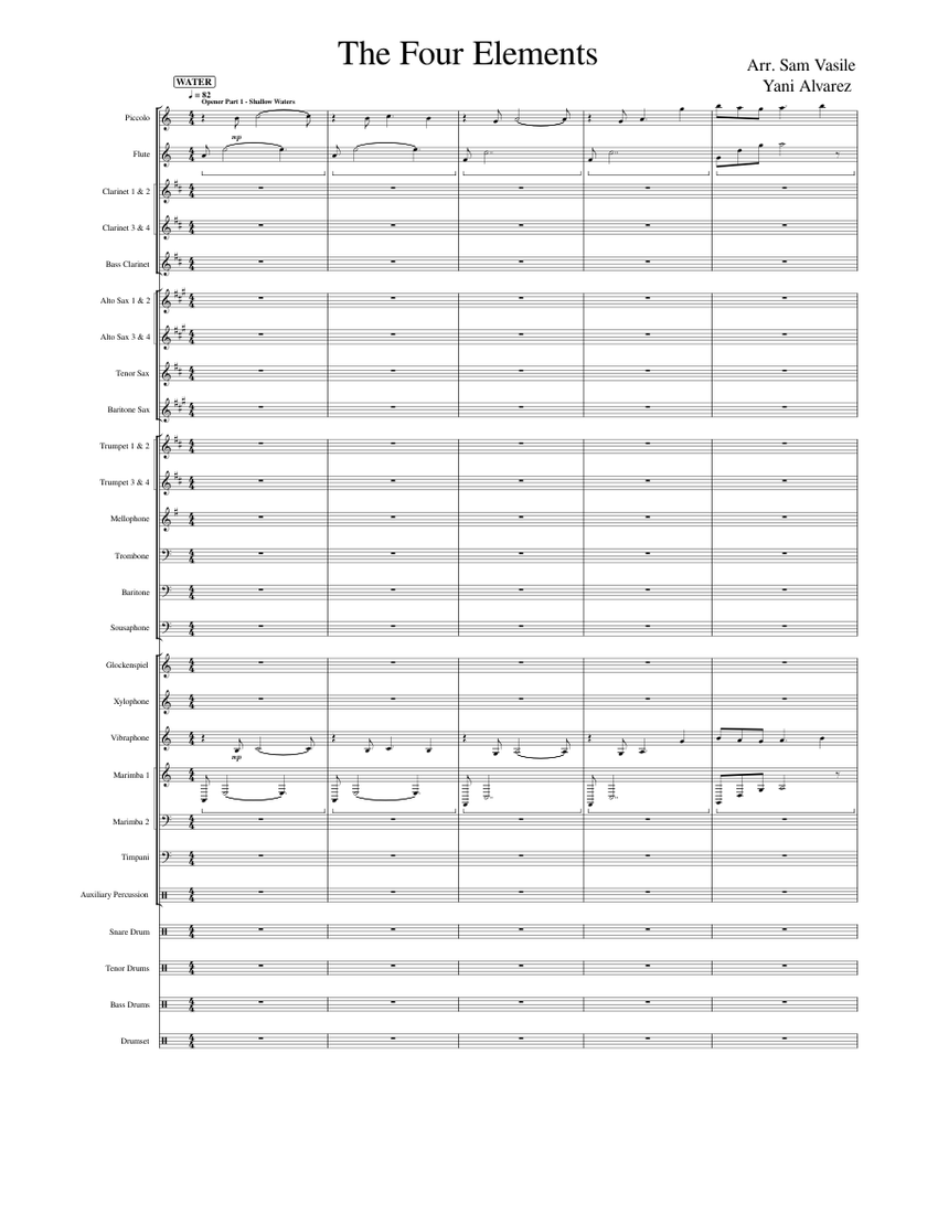 The Four Elements Sheet music for Trombone, Tuba, Flute piccolo, Flute ...