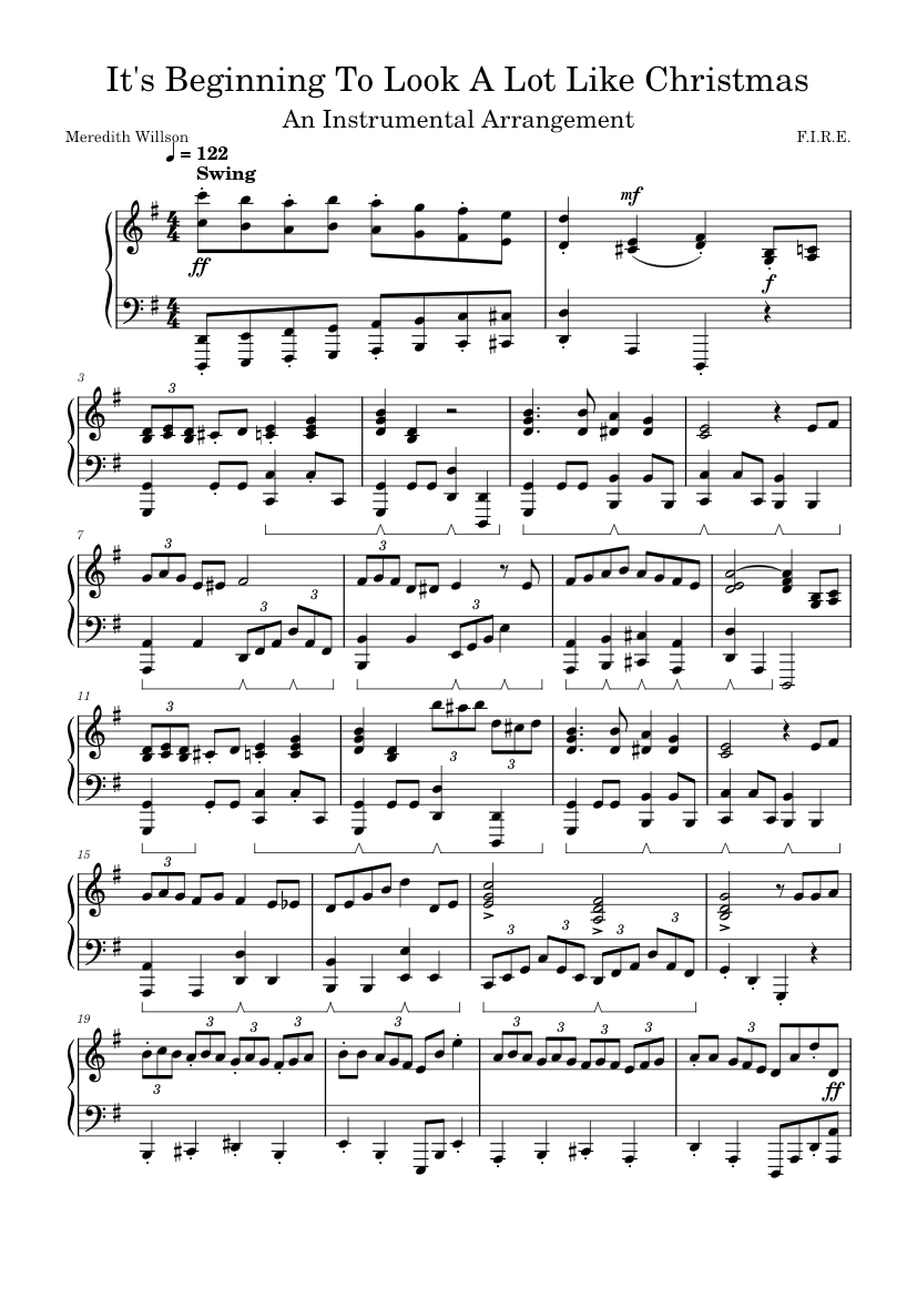 Meredith Willson - It's Beginning To Look A Lot Like Christmas Sheet music for Piano (Solo ...