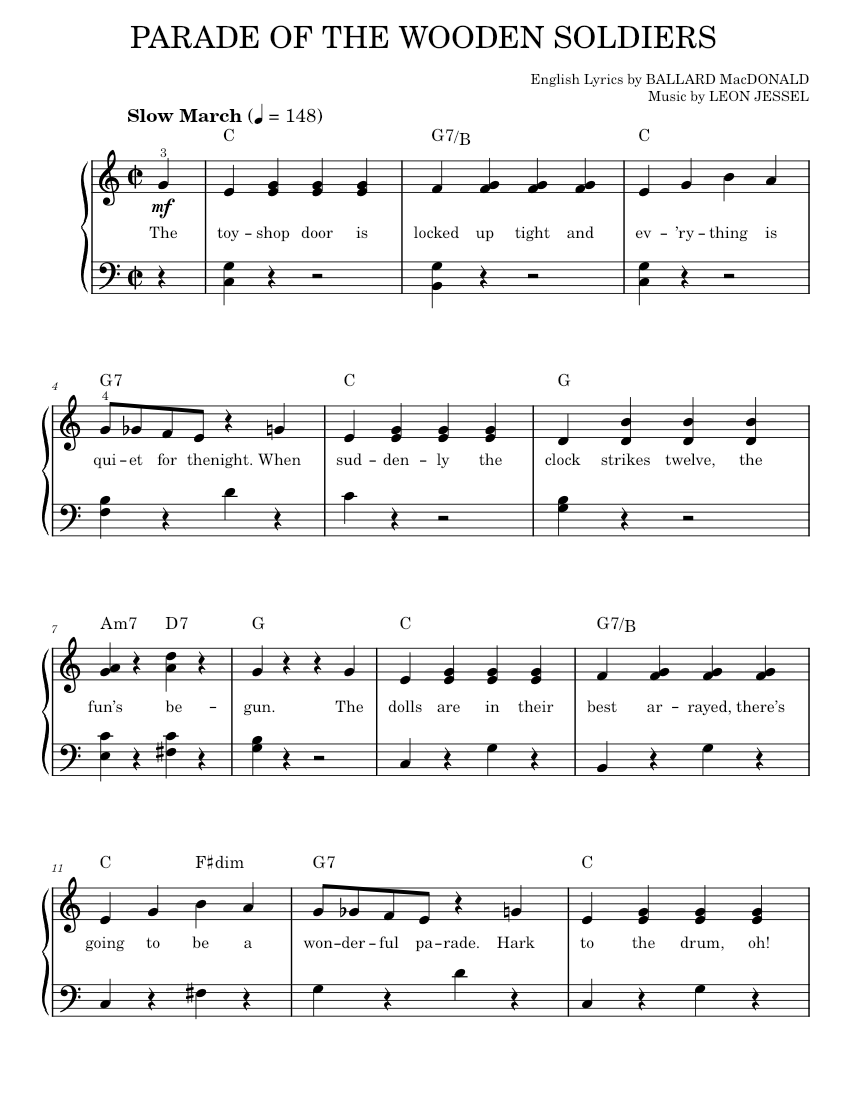 Play Official version of Parade Of The Wooden Soldiers sheet music by ...