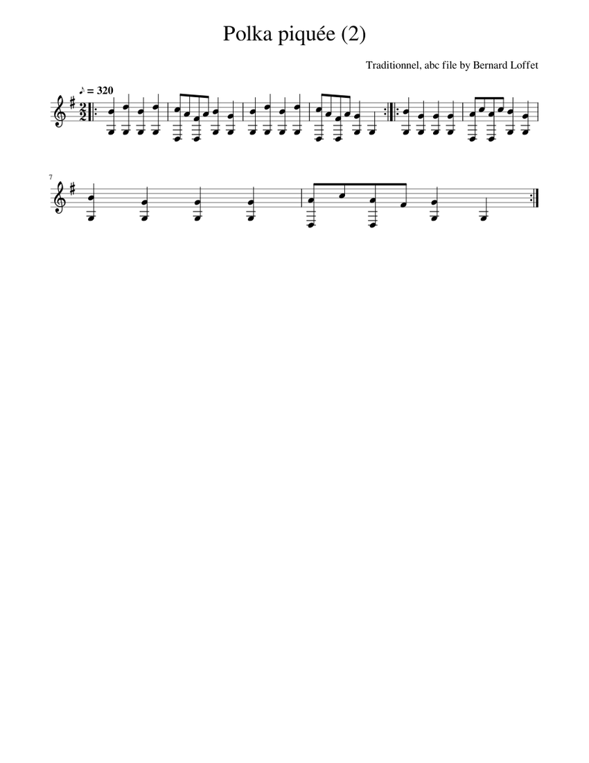 Traditional music - Polka piquée (2) Sheet music for Piano (Solo) Easy ...