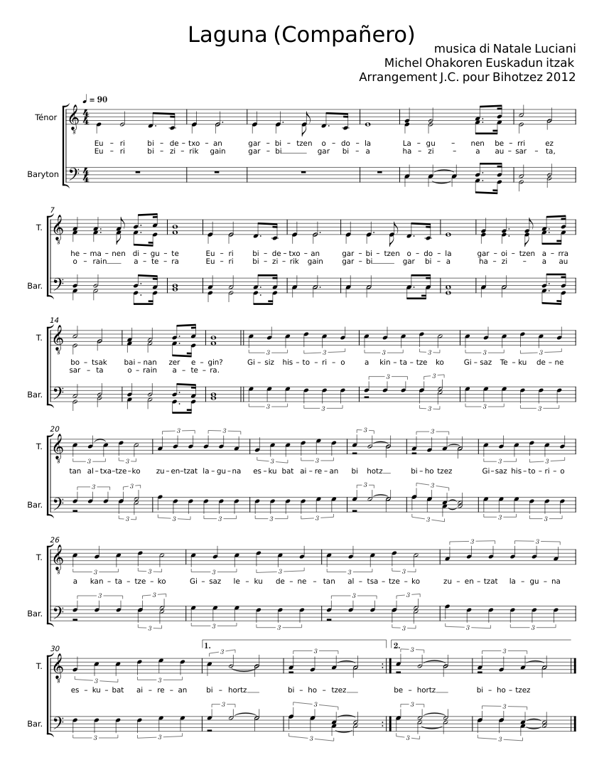 Laguna Sheet music for Synthesizer (Mixed Duet) | Musescore.com