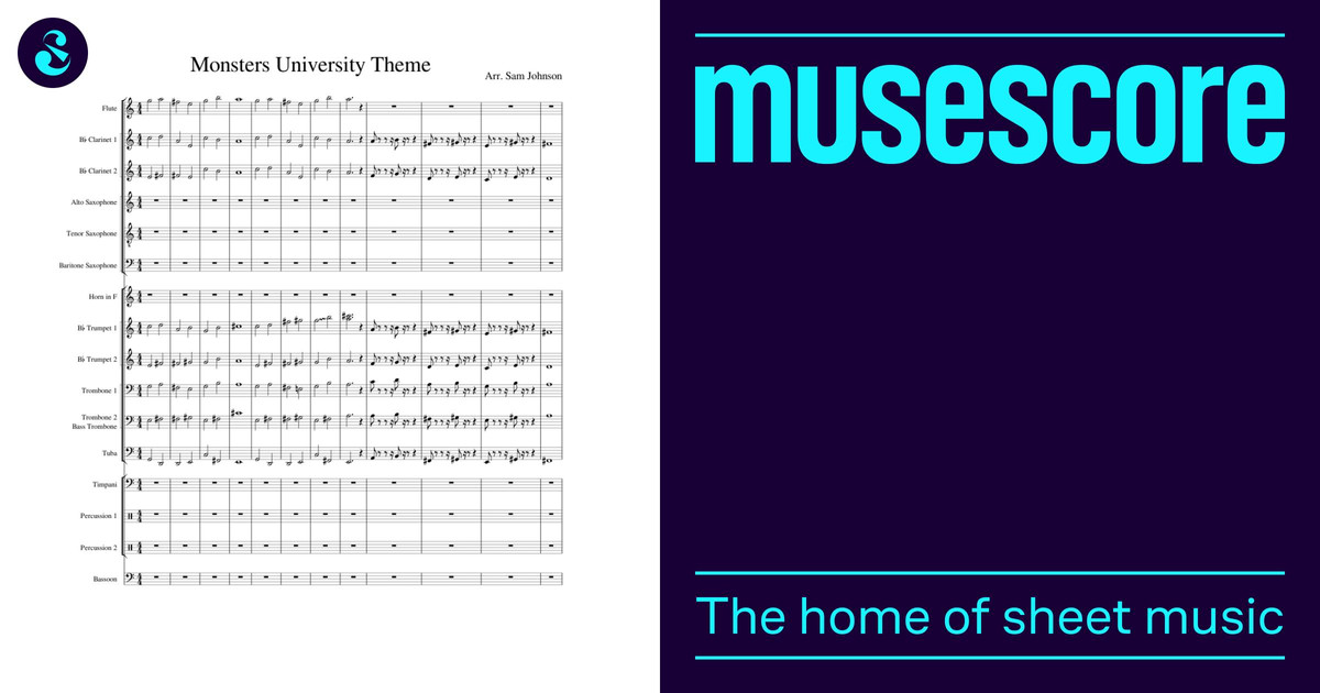 Monsters University Theme Sheet music for Trombone, Euphonium, Tuba ...