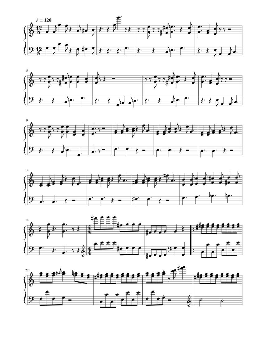 Super Mario Bros 3 - Level Themes Sheet music for Piano (Solo ...