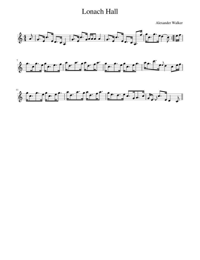 Alexander Walker - Lonach Hall Sheet music for Piano (Solo) Easy ...