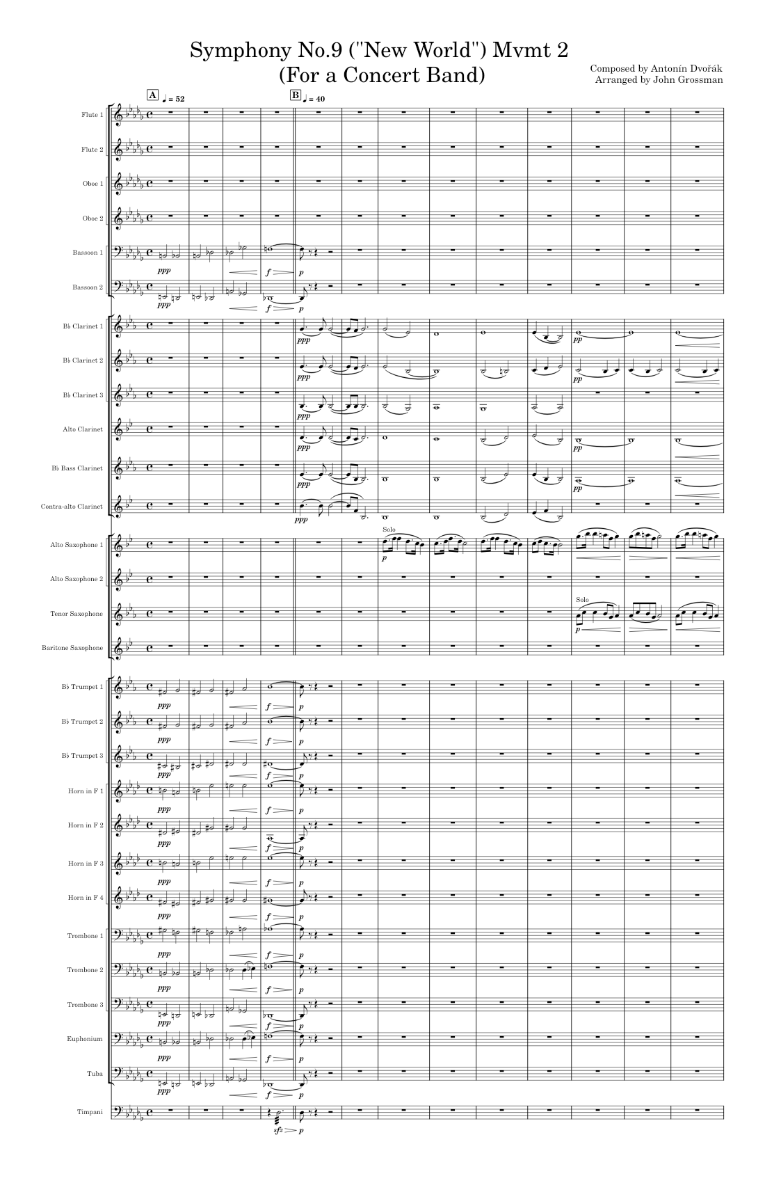 New World Symphony (Symphony No. 9 in e minor) Dvorak - Concert Band ...