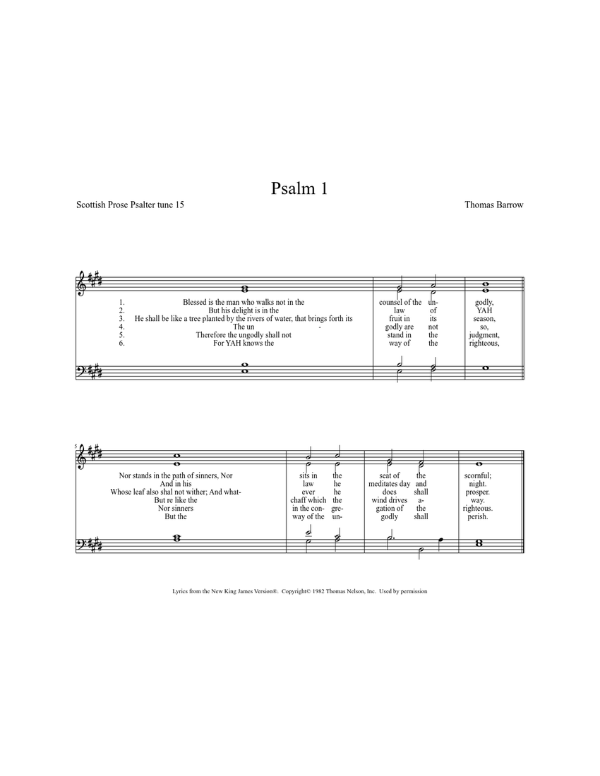 Psalm 1 (NKJV) Sheet music for Piano (Solo) | Musescore.com